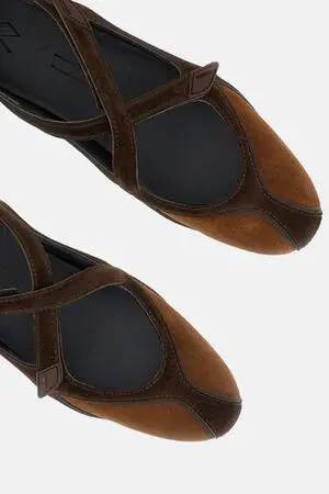 Attico Floor01' Ballerina Flat - Marrone