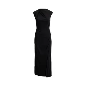 Ralph Lauren Pleated Jersey Boatneck Midi Dress