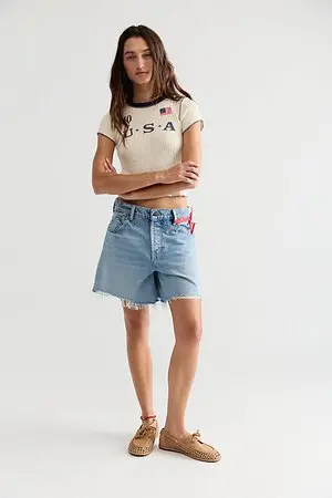 RAGABOND Farrah Flag Cropped Tee - Usa