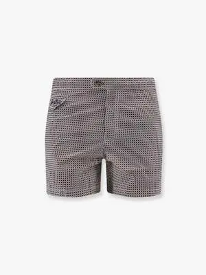 MC2 SAINT BARTH Nylon Swim Shorts With Micropattern - Brown
