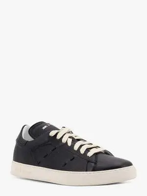 Kiton Leather Sneakers With Iconic Side Stitching