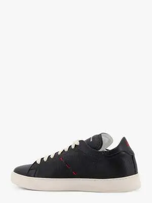 Kiton Leather Sneakers With Iconic Side Stitching