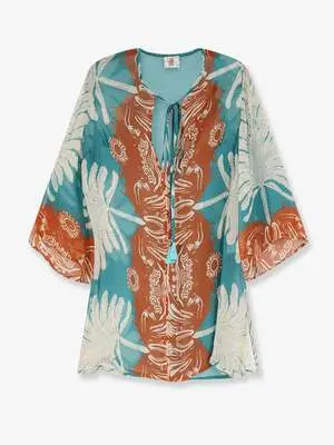 BYE FIRENZE Palme Viscose And Silk Shirt - Green