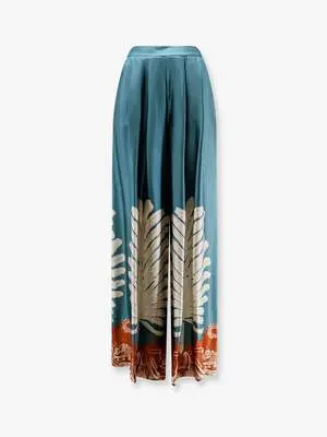 BYE FIRENZE Palma Viscose And Rayon Trousers - Green
