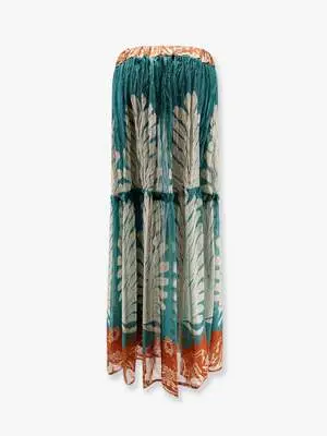 BYE FIRENZE Gale Palme Viscose And Silk Skirt