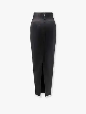 Rick Owens Long Stretch Wool Blend Skirt