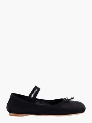 Miu Miu Satin Ballet Flats - Black