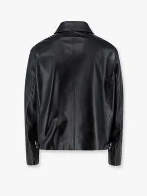 Loewe Leather Jacket With Back Logo Patch