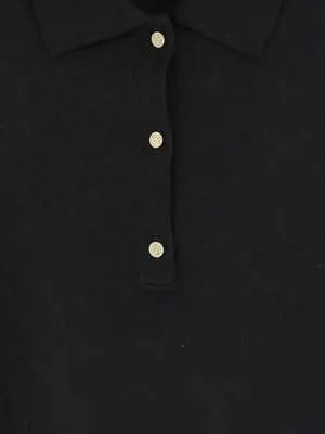 Max Mara Cotton, Silk, And Cashmere Polo Shirt - Black