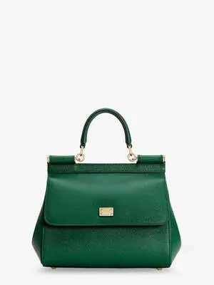 Dolce & Gabbana Sicily Leather Top Handle Bag - Green