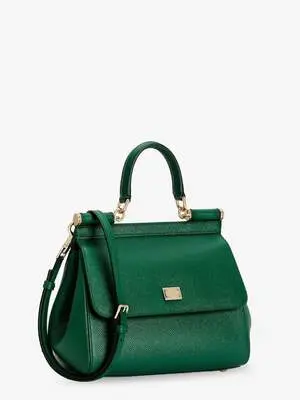 Dolce & Gabbana Sicily Leather Top Handle Bag - Green