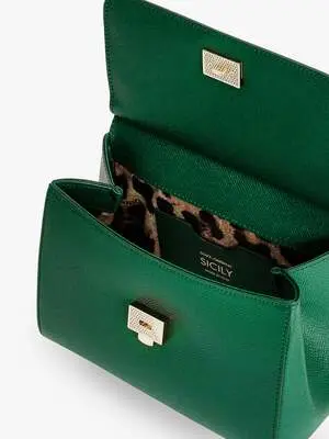 Dolce & Gabbana Sicily Leather Top Handle Bag - Green