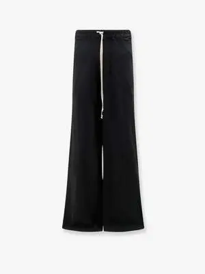 Rick Owens Bias Viscose And Silk Wide Leg Trousers - Black