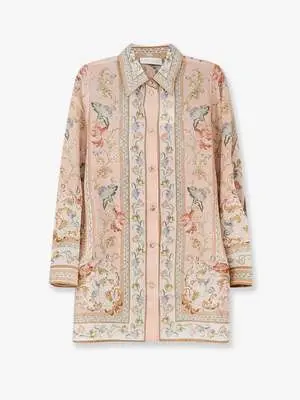 Zimmermann Roselight Silk Shirt - Pink