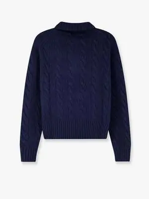 Polo Ralph Lauren Cable Knit Wool & Cashmere Blend Quarter-zip Sweater With Embroidered Logo