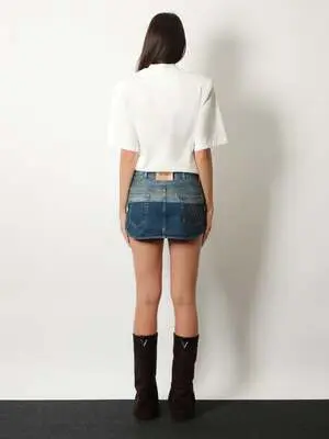 Attico Denim Mini Skirt - Blue