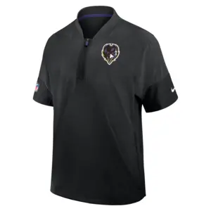 Nike Baltimore Ravens Sideline Coach Nfl 1/2-zip Short-sleeve Hooded Jacket