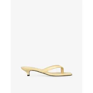 TOTEME Square-toe Leather Heeled Flip Flops