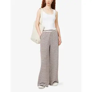4TH & RECKLESS Liorra Striped Stretch-cotton Trousers