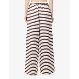 4TH & RECKLESS Liorra Striped Stretch-cotton Trousers