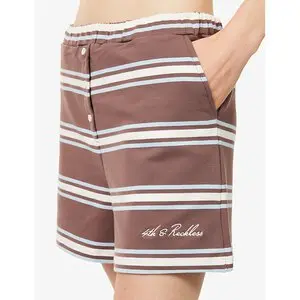 4TH & RECKLESS Striped Stretch-cotton Shorts