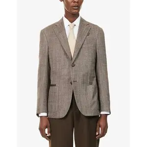 Corneliani Herringbone Single-breasted Wool And Silk-blend Jacket