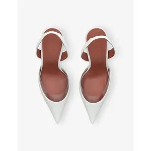 Amina Muaddi Lara Pointed Toe Stiletto Sling-back Courts