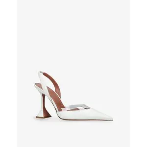 Amina Muaddi Lara Pointed Toe Stiletto Sling-back Courts