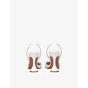 Amina Muaddi Lara Pointed Toe Stiletto Sling-back Courts