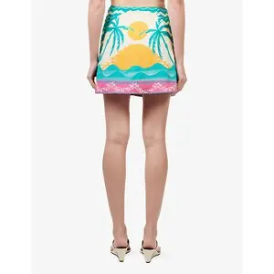 Agua Bendita Ziara Wrap-style Woven Mini Skirt
