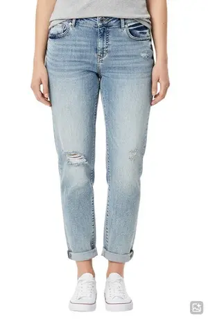 SLINK JEANS Straight Leg Boyfriend Jeans - Isolde