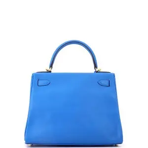 Hermès Kelly Handbag Evercolor With Gold Hardware 28 - Blue