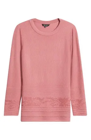 Misook Mixed Stitch Relaxed Fit Sweater