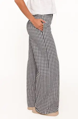 PETAL & PUP Abbott Gingham Wide Leg Pants