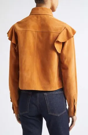 Ulla Johnson Matilde Ruffle Suede Jacket
