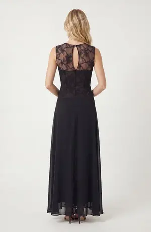 MODENAIRE Sheer Lace Sleeveless Maxi Dress