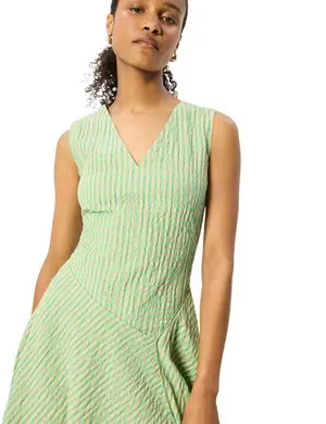 Whistles Checked V-neck Asymmetric Dress