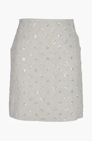 MODENAIRE Floral Sequin-embroidered Skirt