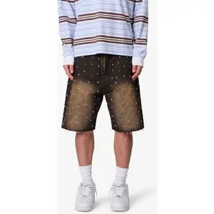 Mnml Baggy Studded Denim Shorts - Black
