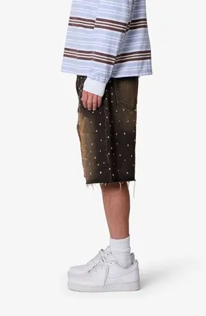 Mnml Baggy Studded Denim Shorts