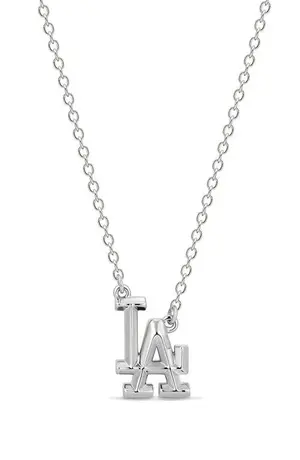 LUV AJ X The Mlb Los Angeles Dodgers Logo Charm Necklace - Silver