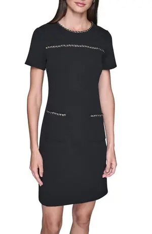 Karl Lagerfeld Paris Chain Embellished Sheath Dress