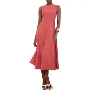 Mint Velvet Luxe Sleeveless Midi Dress - Red