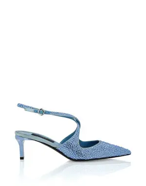 Philipp Plein Slingback Shoes Strass Jewel - Lightblue