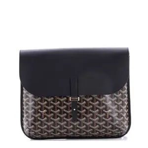 Goyard Coursier Messenger Bag Coated Canvas And Leather - Black