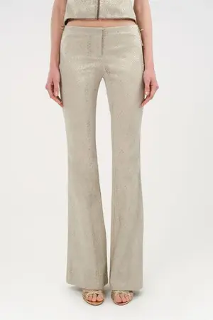 NOCTURNE Snake Print Jacquard Flare Trousers