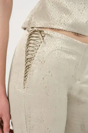 NOCTURNE Snake Print Jacquard Flare Trousers