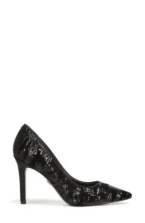 Sam Edelman Hazel Pointed Toe Stiletto Pump - Black Sequins