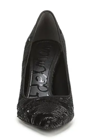 Sam Edelman Hazel Pointed Toe Stiletto Pump - Black Sequins