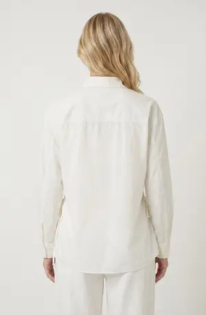 MODENAIRE Side Drawstring Detail Button-up Shirt